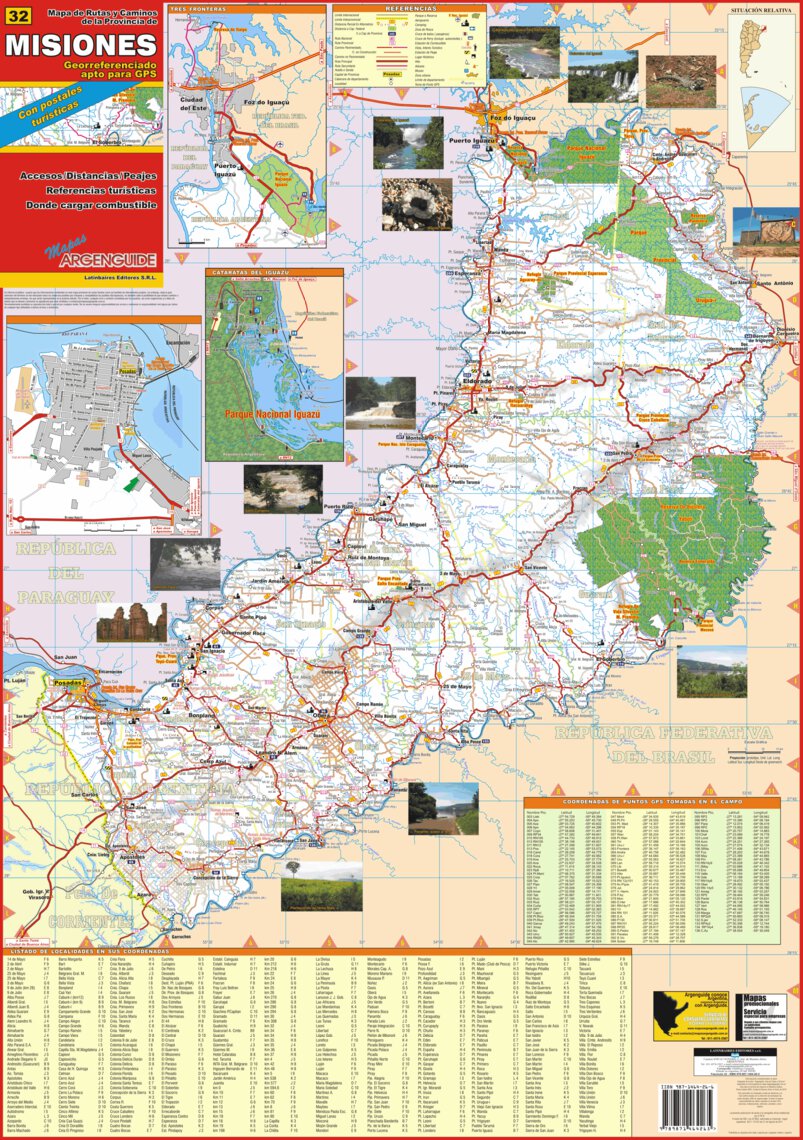 Mapa de la Provincia de Misiones Map by MAPAS ARGENGUIDE De Latinbaires Editores srl | Avenza Maps