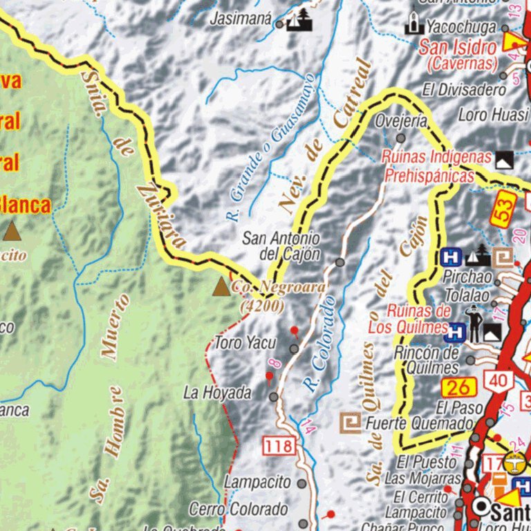 Mapa de la Ruta 40 - Zona Norte Map by MAPAS ARGENGUIDE De Latinbaires ...
