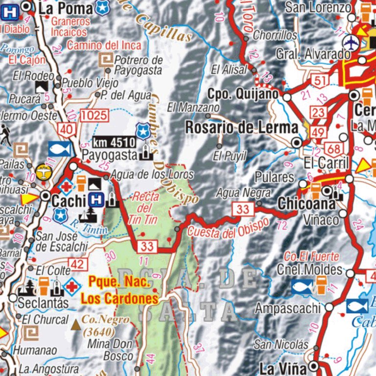 Mapa de la Ruta 40 - Zona Norte Map by MAPAS ARGENGUIDE De Latinbaires ...