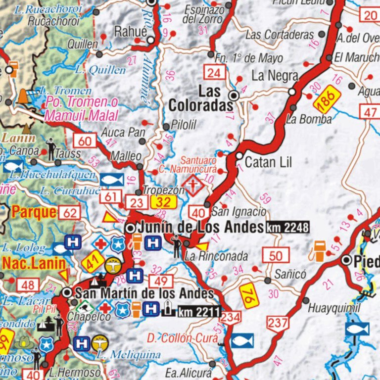 Mapa de la Ruta 40 - Zona Sur Map by MAPAS ARGENGUIDE De Latinbaires ...