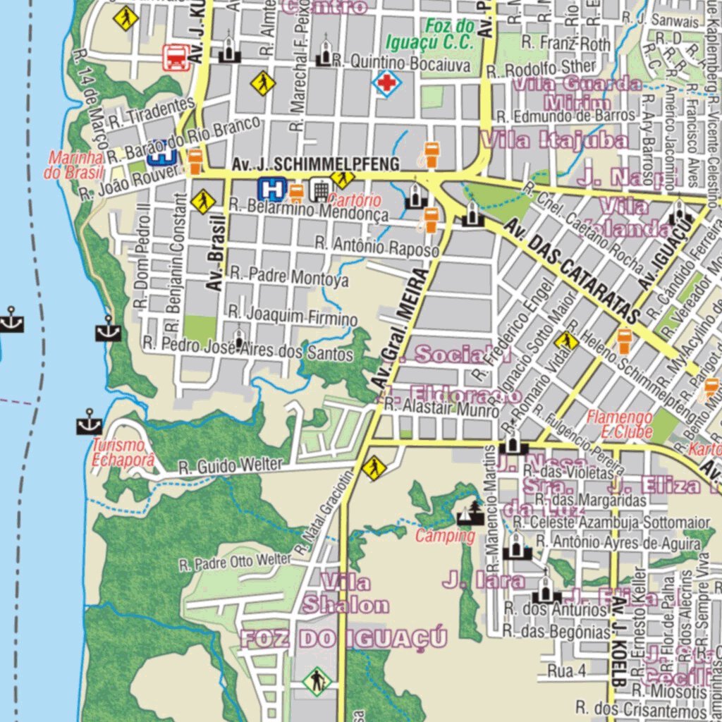 Mapa de las Tres Fronteras Puerto Iguazú, Foz de Iguazú y Ciudad del ...