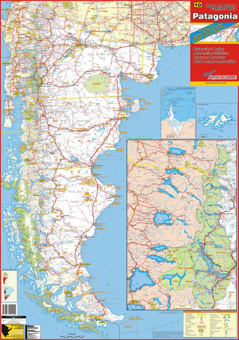 Mapa de Rutas de la Patagonia Map by MAPAS ARGENGUIDE De Latinbaires ...