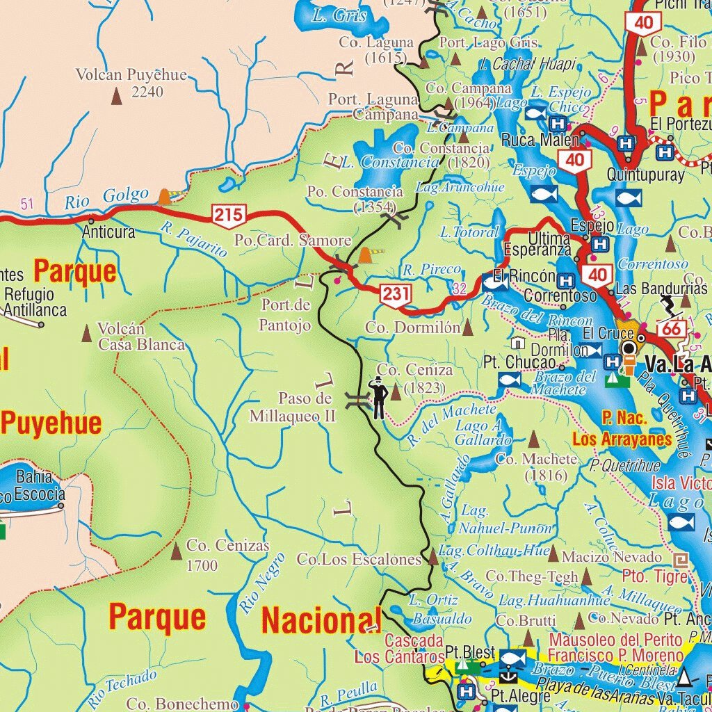 Mapa de Rutas de la Patagonia Map by MAPAS ARGENGUIDE De Latinbaires ...