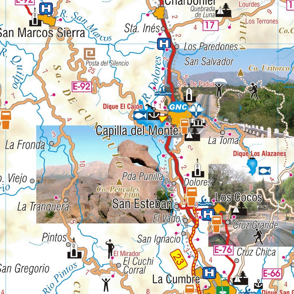 Mapa de Rutas de las Sierras de Córdoba Map by MAPAS ARGENGUIDE De ...