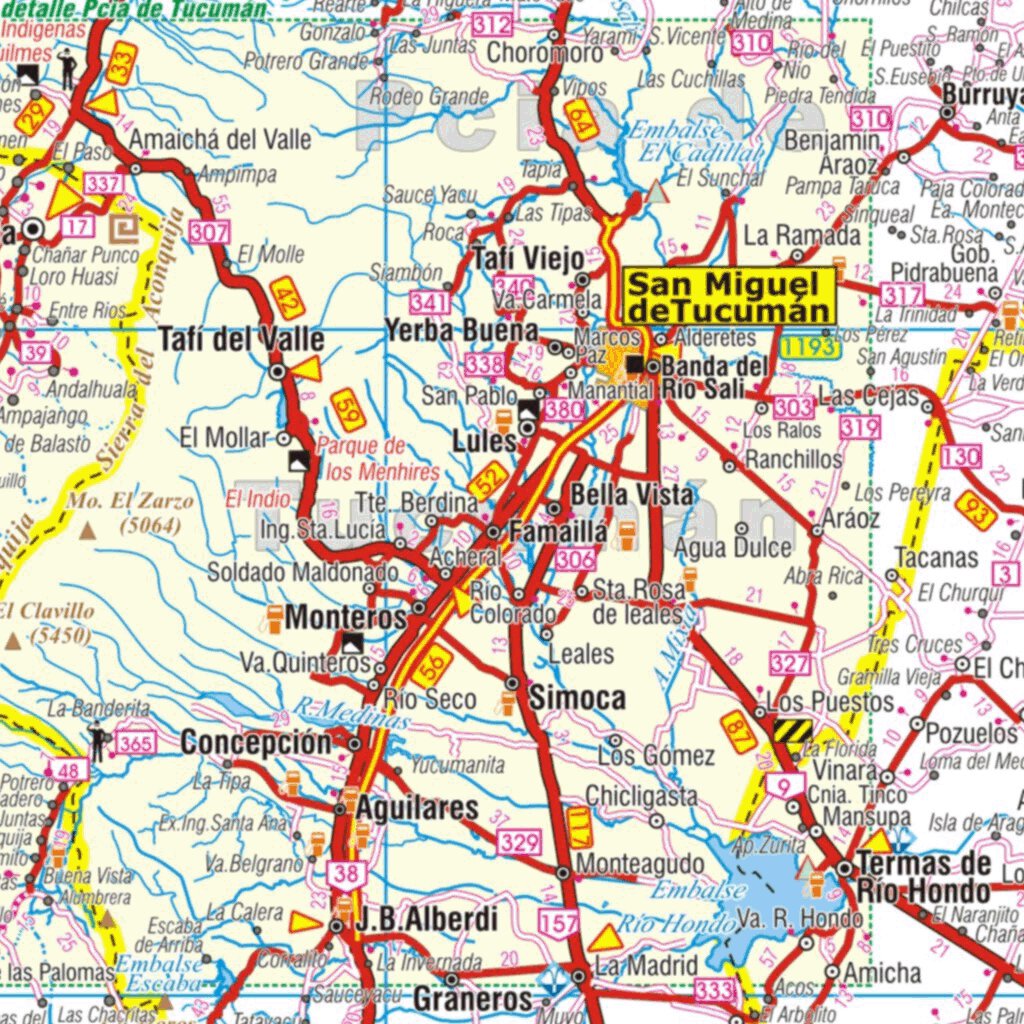 Mapa de Rutas del Noroeste Argentino Map by MAPAS ARGENGUIDE De ...