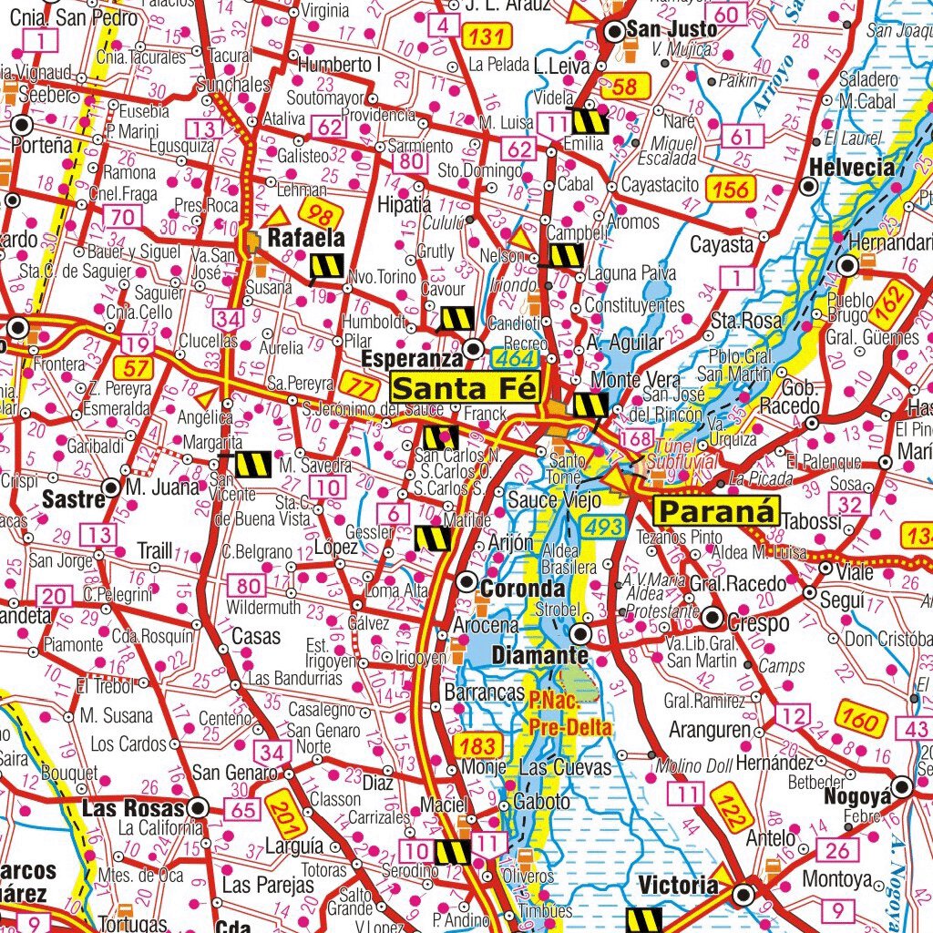 Mapa de Rutas y Caminos de Argentina Norte Map by MAPAS ARGENGUIDE De ...