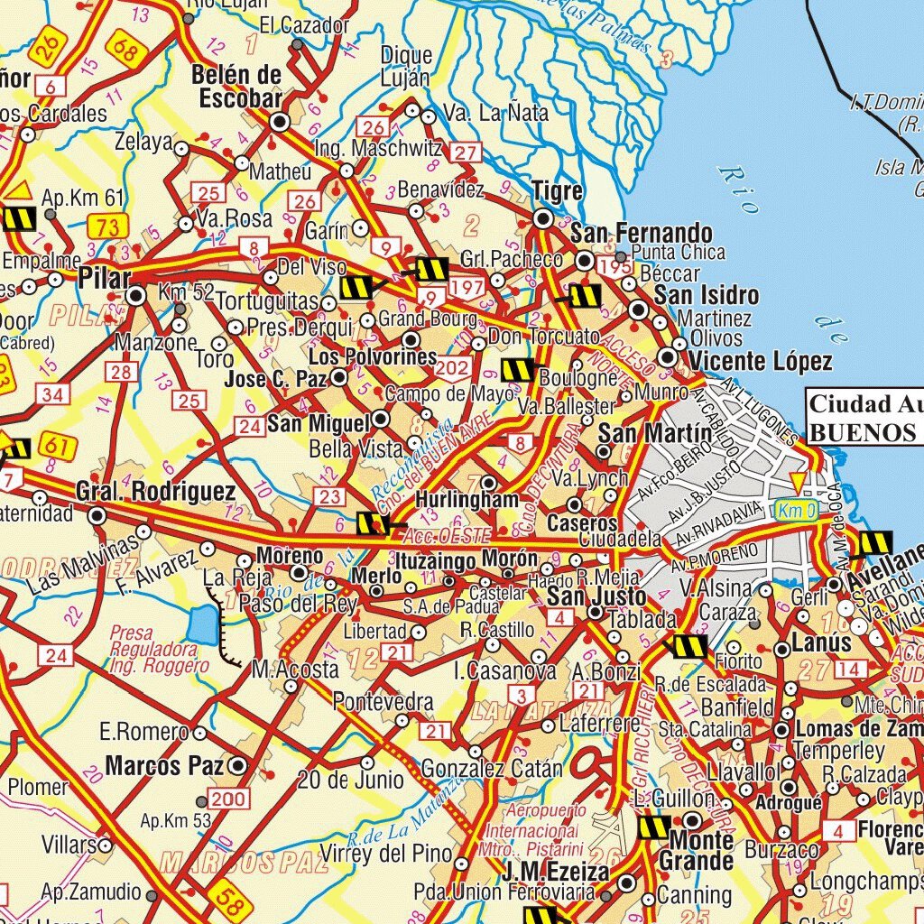 Mapa de Rutas y Caminos de Argentina Sur Map by MAPAS ARGENGUIDE De ...