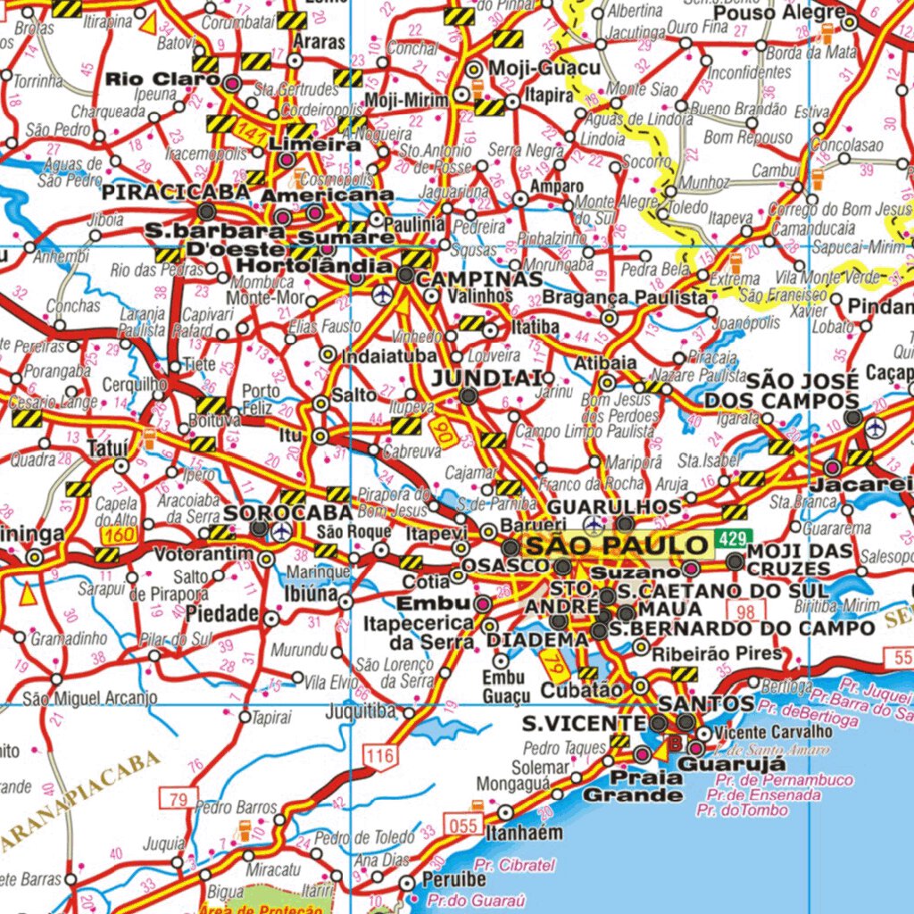 Mapa de Rutas y Caminos de Brasil Sur Map by MAPAS ARGENGUIDE De ...