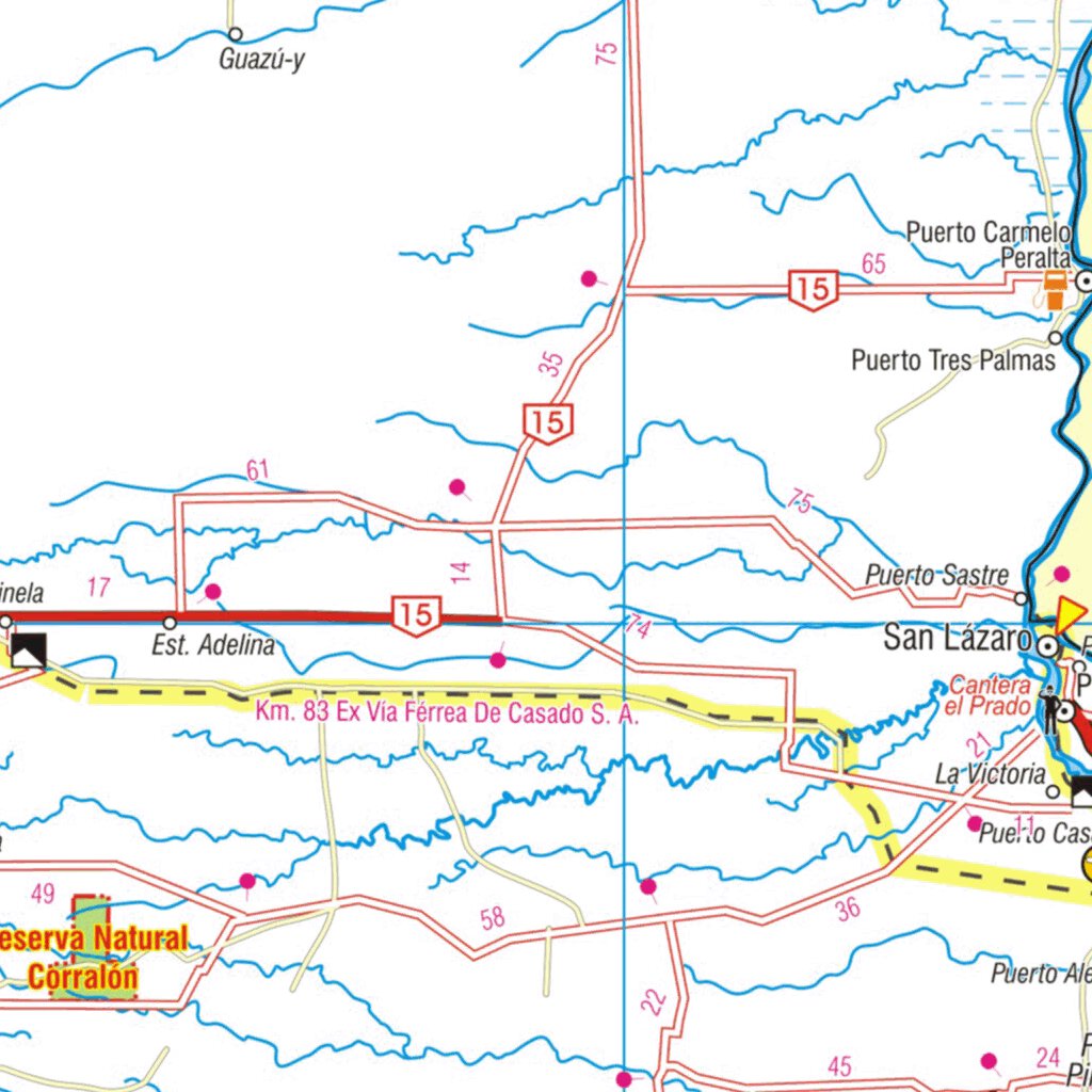 Mapa de Rutas y Caminos de Paraguay Map by MAPAS ARGENGUIDE De ...