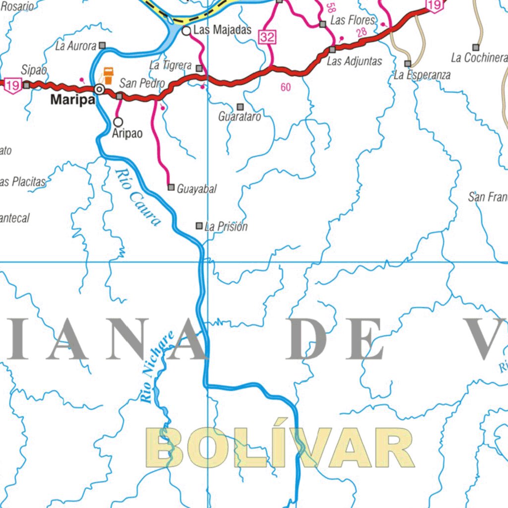 Mapa de Rutas y Caminos de Venezuela Map by MAPAS ARGENGUIDE De ...
