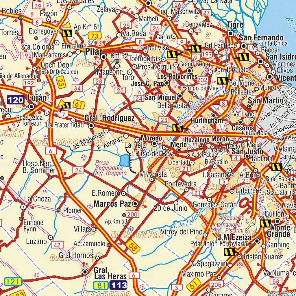 Rutas y caminos de la Provincia de Buenos Aires Map by MAPAS ARGENGUIDE ...