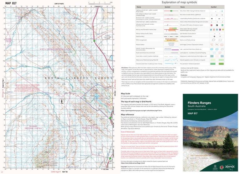 Flinders Ranges Map 817 by Mapland - Department for Environment and ...