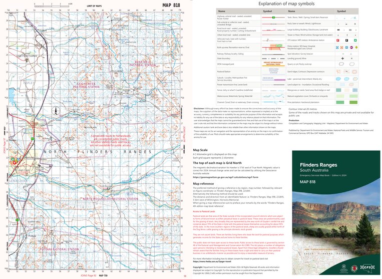 Flinders Ranges Map 818 by Mapland - Department for Environment and ...