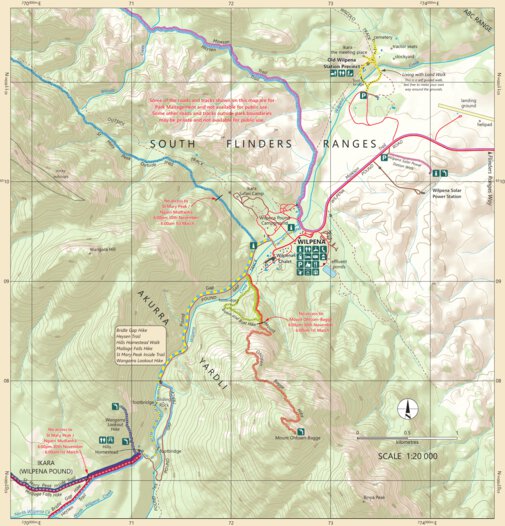 Ikara Flinders Ranges National Park - Wilpena Map by Mapland ...