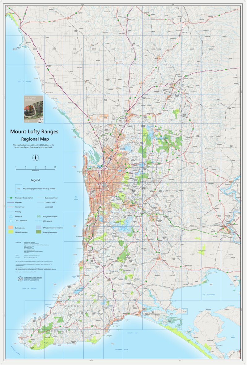 Mount Lofty Ranges Regional Map by Mapland - Department for Environment ...