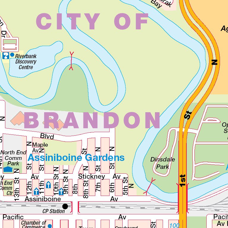 Brandon, MB Map by Mapmobility Corp. | Avenza Maps