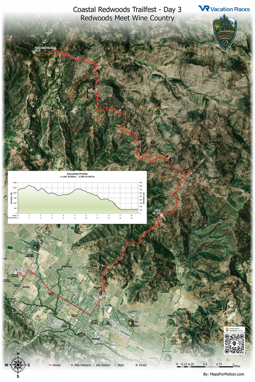 Coastal Redwoods Trailfest Day 3 - Redwoods to Wine Country Map by Maps ...