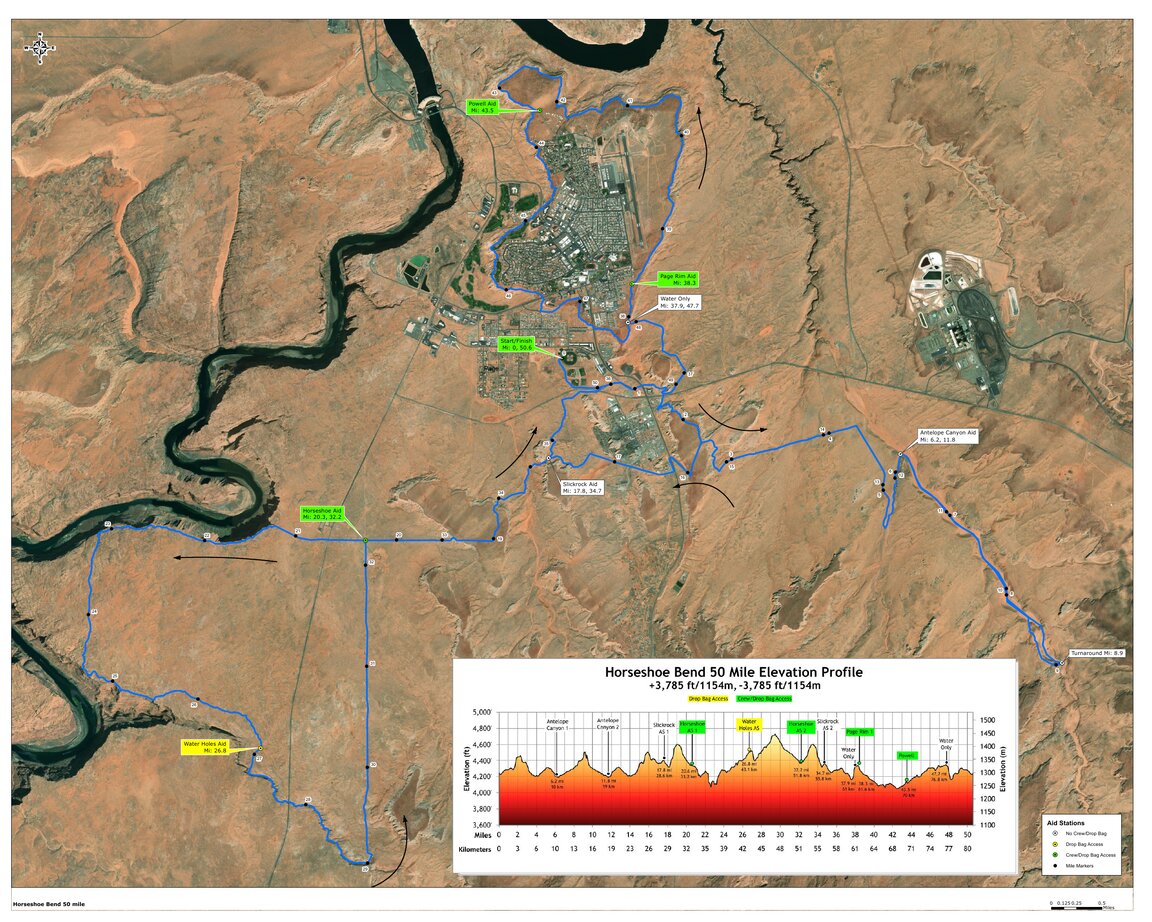 Horseshoe Bend 50 Mile Map by Maps for Motion | Avenza Maps