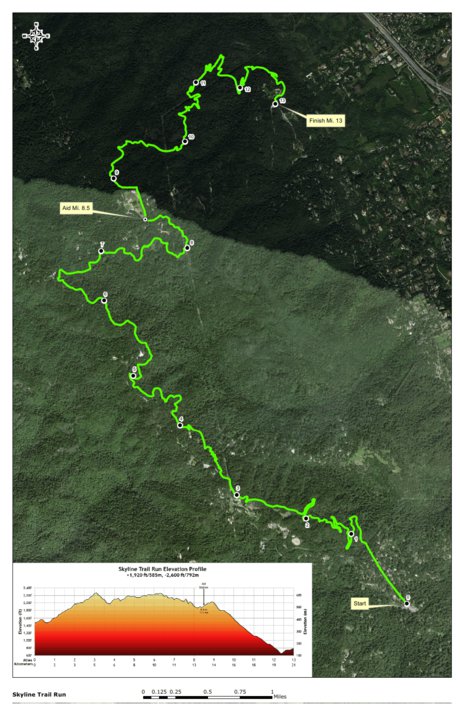 Skyline Trail Run Map by Maps for Motion | Avenza Maps