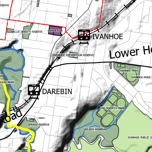 Merri Creek and Darebin Creek Bike Trails Map by mapsnstuff | Avenza Maps