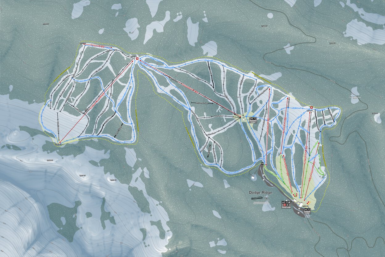 Dodge Ridge Resort Map by Mapsynergy | Avenza Maps