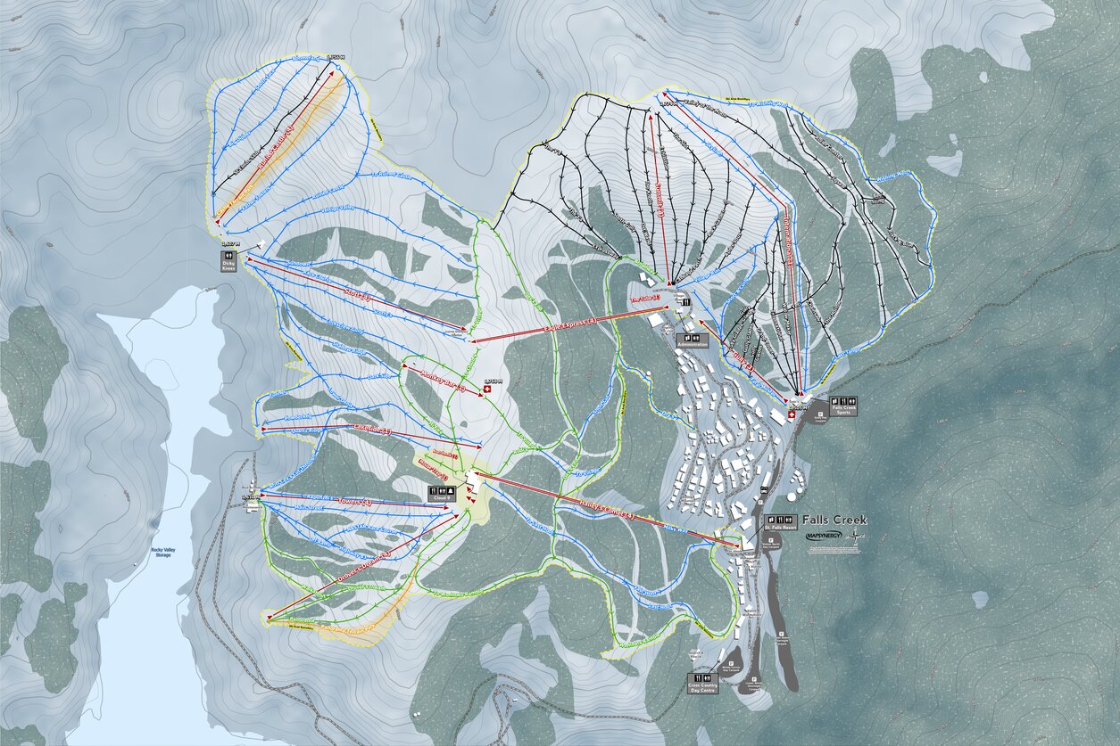 Falls Creek Resort Map by Mapsynergy | Avenza Maps