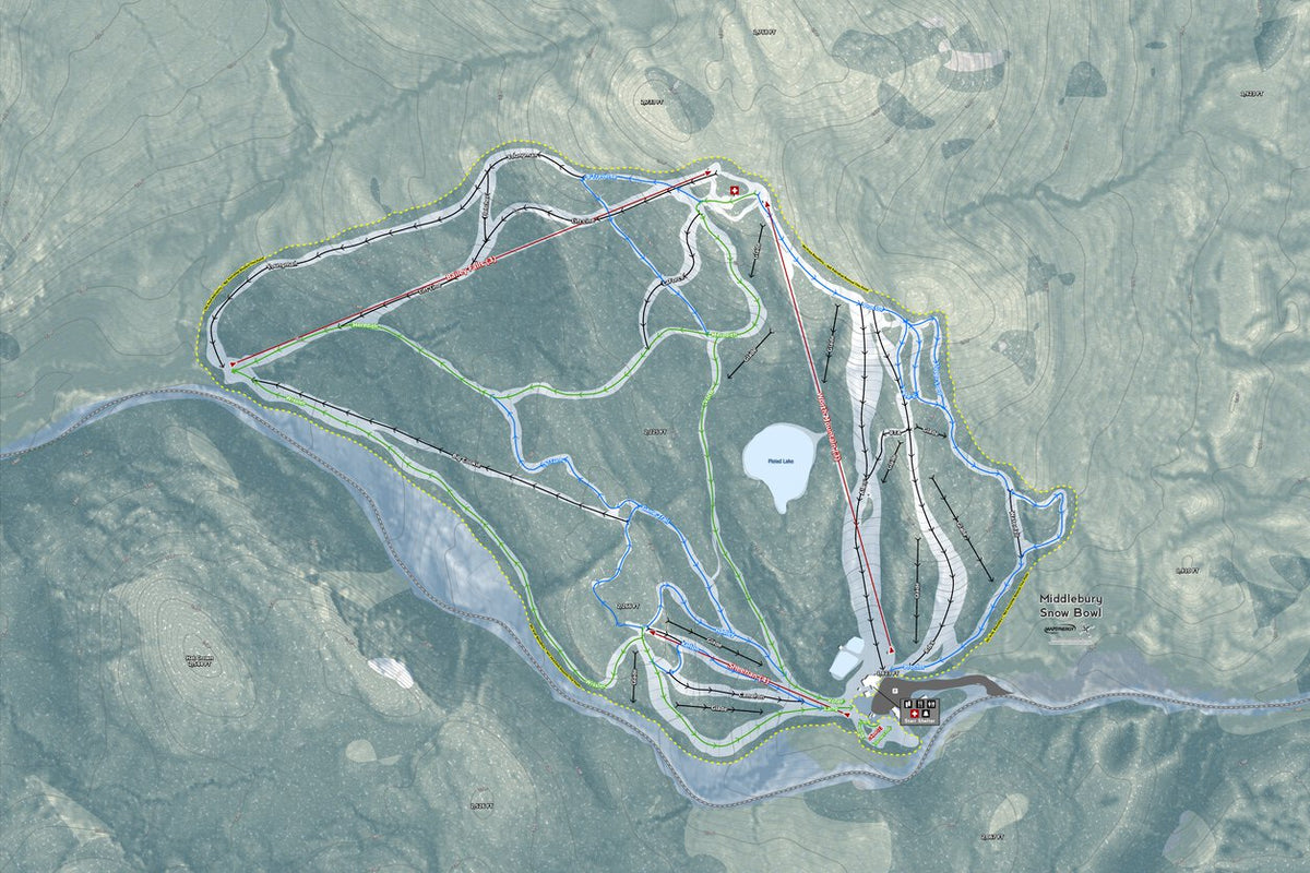 Middlebury Snow Bowl Resort Map by Mapsynergy | Avenza Maps
