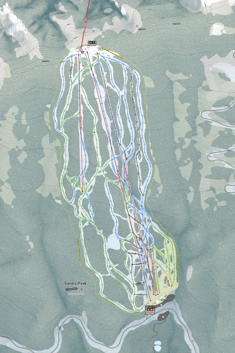 Sandia Peak Resort Map by Mapsynergy | Avenza Maps