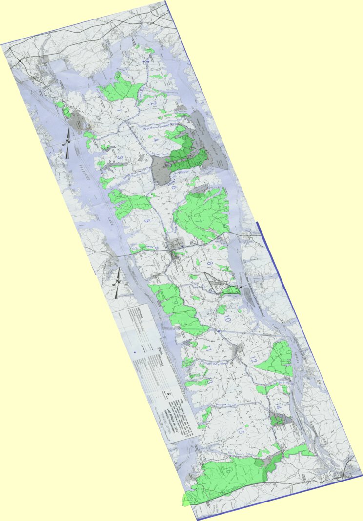1999 TVA LBL Legal Road Map with Core Areas by Mark Garland | Avenza Maps