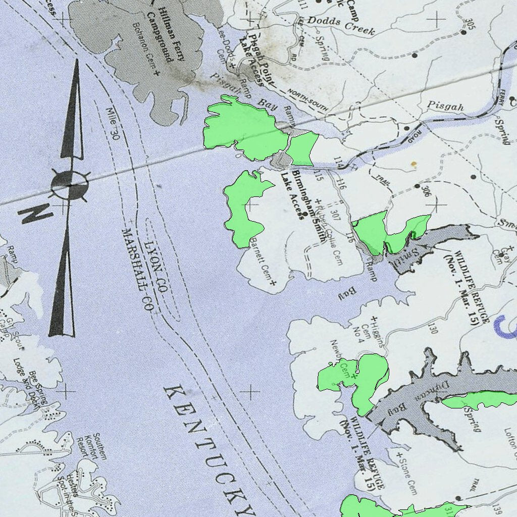 1999 TVA LBL Legal Road Map with Core Areas by Mark Garland | Avenza Maps