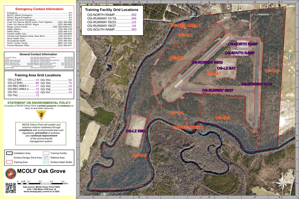MCOLF Oak Grove Map by MCAS Cherry Point | Avenza Maps