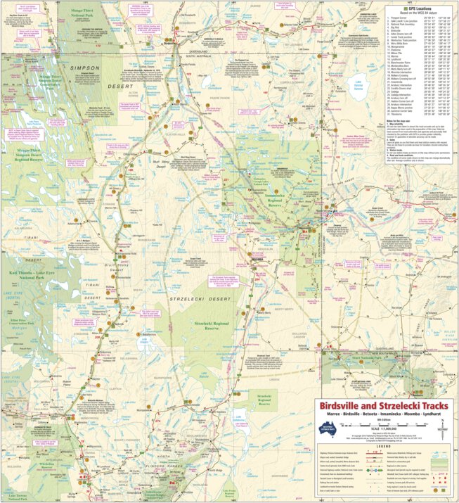 Birdsville & Strzelecki Tracks Map by Meridian Maps | Avenza Maps
