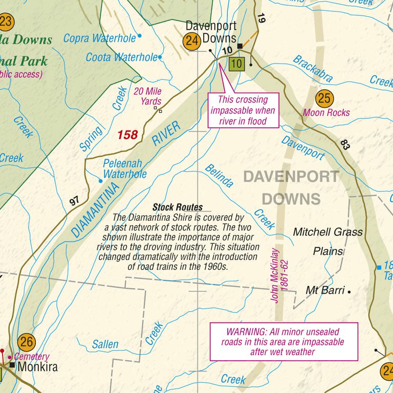 Diamantina Lakes Map by Meridian Maps | Avenza Maps