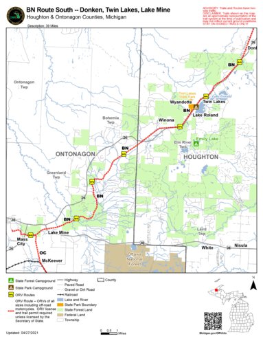BN Route South Map by MI DNR | Avenza Maps
