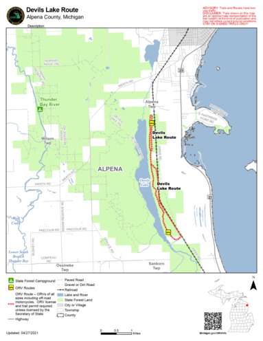 Devils Lake Route Map by MI DNR | Avenza Maps
