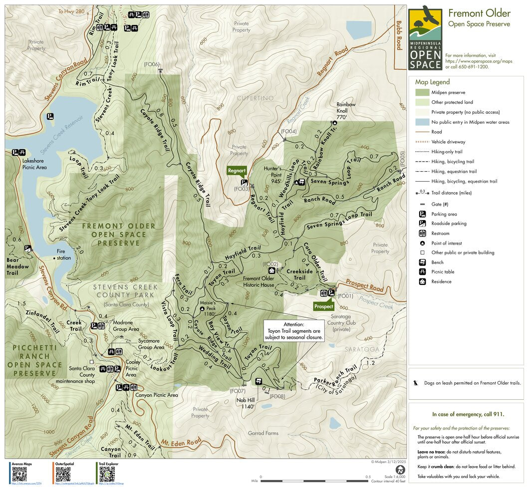 Fremont Older Open Space Preserve Map by Midpeninsula Regional Open ...