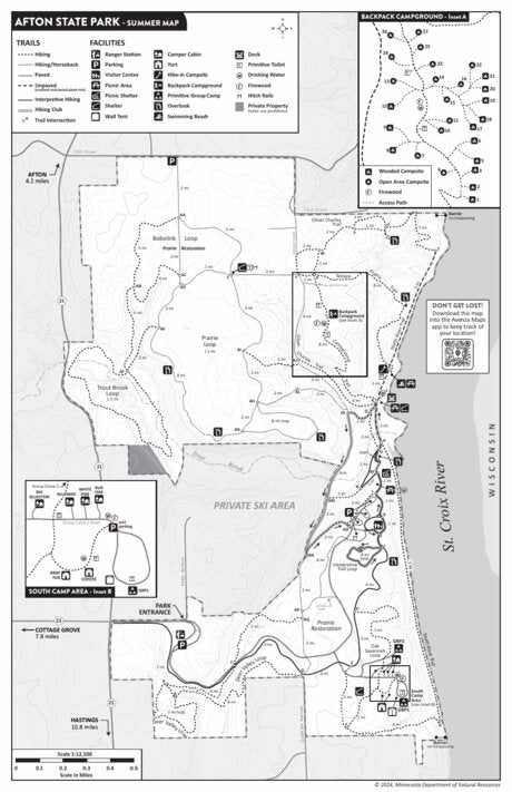 Afton State Park - Summer Map by Minnesota Department of Natural ...