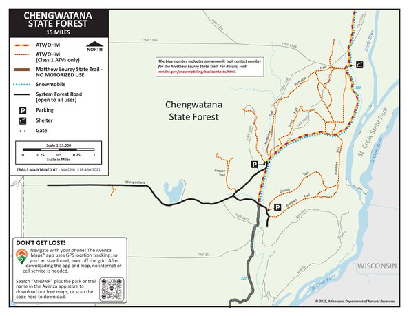 Chengwatana State Forest OHV Trails, MNDNR Map by Minnesota Department ...