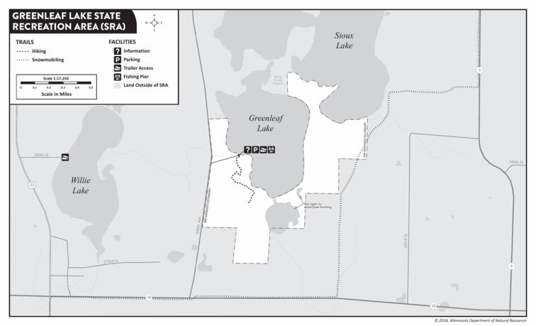 Greenleaf Lake State Recreation Area Map by Minnesota Department of ...