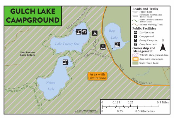 Gulch Lake Campground & Day-Use Area, Paul Bunyan State Forest Map by ...