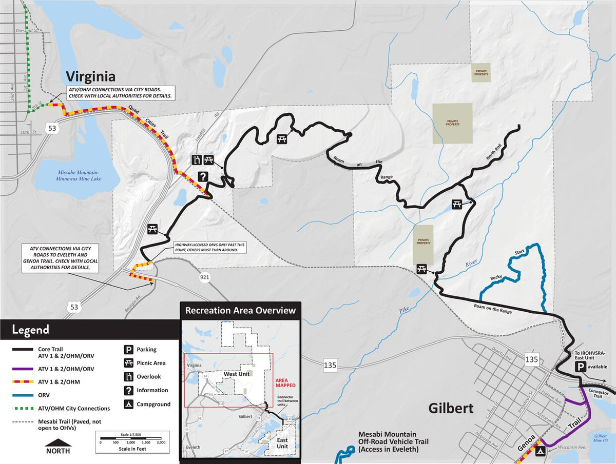 Iron Range OHV Recreation Area - West Unit, MNDNR Map by Minnesota ...