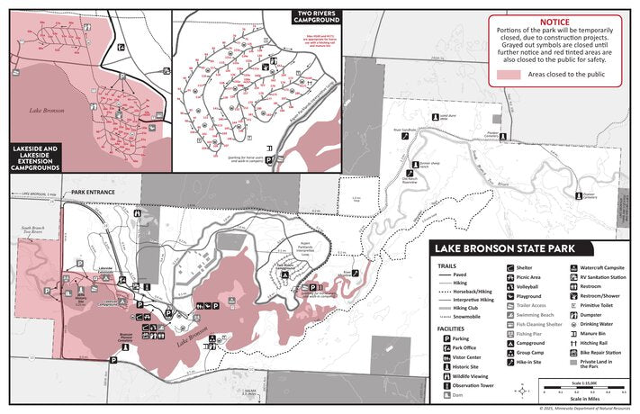 Lake Bronson State Park Map by Minnesota Department of Natural ...
