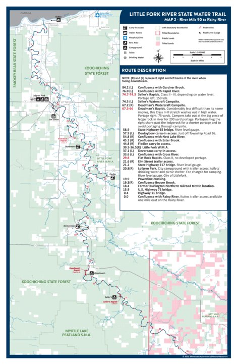 Little Fork River State Water Trail - Map 2 River Mile 90 to Rainy ...