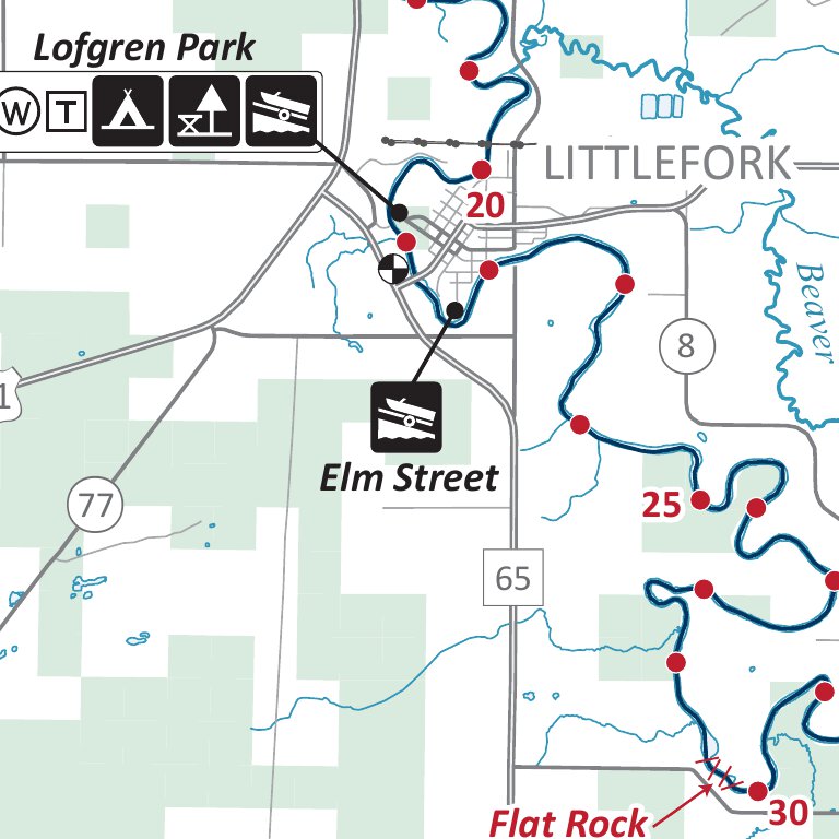 Little Fork River State Water Trail - Map 2 River Mile 90 to Rainy ...