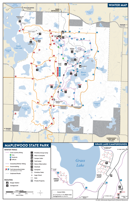 Maplewood State Park - Winter Map by Minnesota Department of Natural ...
