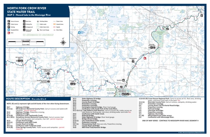 North Fork Crow River State Water Trail Map 2 from Howard Lake to ...