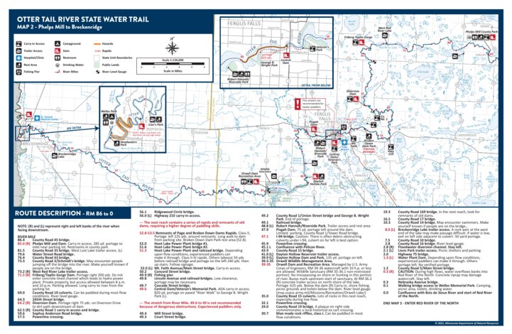 Otter Tail River State Water Trail - Map 2 Phelps Mill to Breckenridge ...