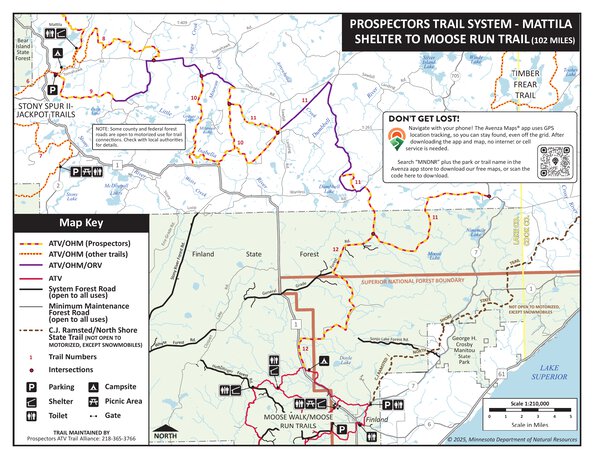 Prospectors OHV Trail - Eastern Segment MNDNR Map by Minnesota ...