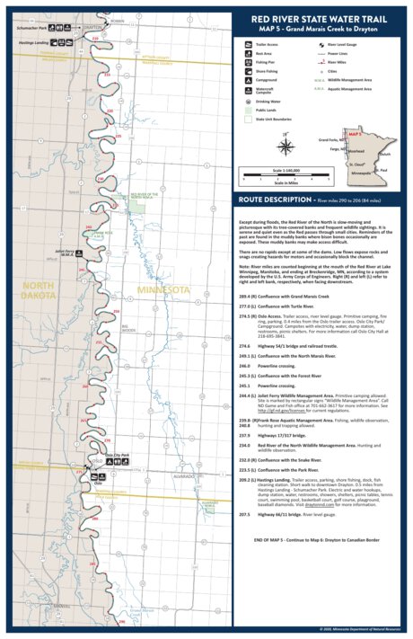 Red River State Water Trail - Map 5 Grand Marais Creek to Drayton MNDNR ...