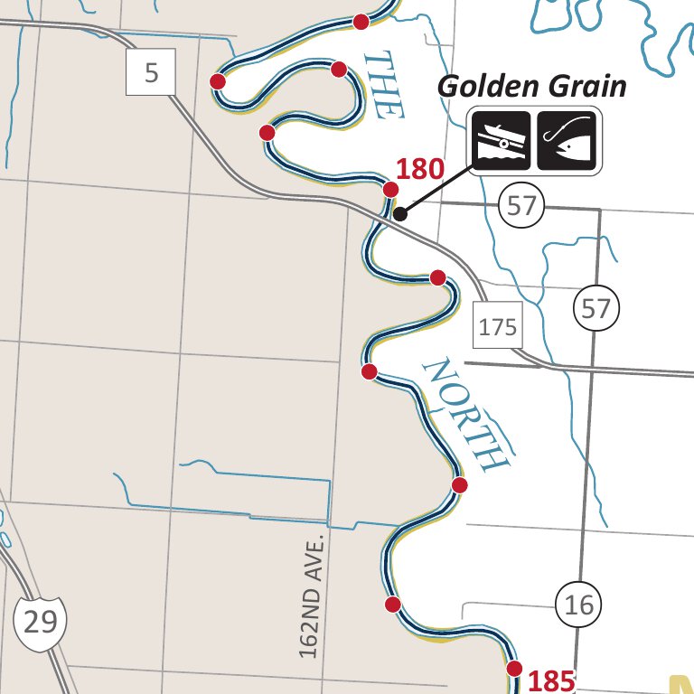 Red River State Water Trail - Map 6 Drayton to Canadian Border, MNDNR ...